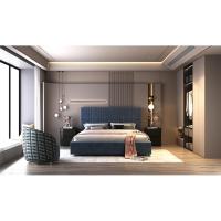 China Italian Nordic Minimalist Solid Wood Bed Frame 1.8m Beige Soft Double King Size Master Bedroom Wedding Modern Style for sale