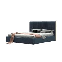 China Italian Nordic Minimalist Solid Wood Bed Frame 1.8m Beige Soft Double King Size Master Bedroom Wedding Modern Style for sale