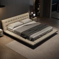 China MOYI Leather Modern Double Design Wooden Queen Set Classic Luxury king Size Bed for sale