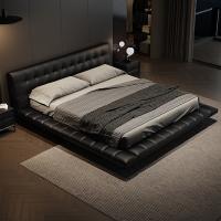China MOYI Leather Modern Double Design Wooden Queen Set Classic Luxury king Size Bed for sale