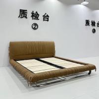 China MOYI luxury platform furniture full size bedroom modern luxury queen double up-holstered  beds frame king size bed for sale