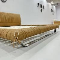 China MOYI luxury platform furniture full size bedroom modern luxury queen double up-holstered  beds frame king size bed for sale