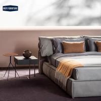 China MOYI Velvet Modern Super Upholstered Full Bedroom Furniture Set Luxury king Size Nordic Frame Double Tatami Velvet Bed for sale