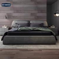 China MOYI Velvet Modern Super Upholstered Full Bedroom Furniture Set Luxury king Size Nordic Frame Double Tatami Velvet Bed for sale