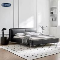 China MOYI Furniture Bedroom Minimalist Modern Leather  Platform Luxury Super king Size Room Set Luxury Frame Queens Bed for sale