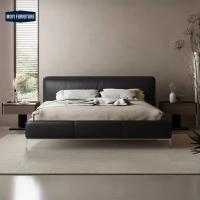 China MOYI Furniture Bedroom Minimalist Modern Leather  Platform Luxury Super king Size Room Set Luxury Frame Queens Bed for sale