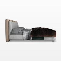 China GEDO Modern Luxury Bedroom Furniture Bedroom Set King Size Solid Wood Genuine Leather Bed for sale