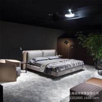 China GEDO Modern Luxury Bedroom Furniture Bedroom Set King Size Solid Wood Genuine Leather Bed for sale