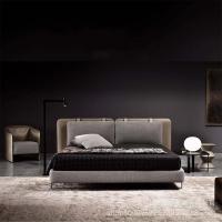China GEDO Modern Luxury Bedroom Furniture Bedroom Set King Size Solid Wood Genuine Leather Bed for sale