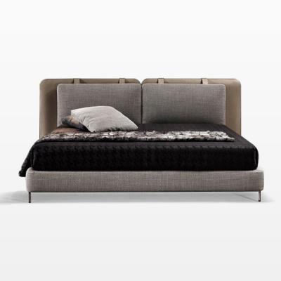 China GEDO Modern Luxury Bedroom Furniture Bedroom Set King Size Solid Wood Genuine Leather Bed for sale