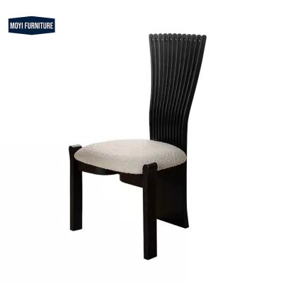 China Superior Materials Midcentury Soild Wood Chair Wabi-sabi Designer Studio Study Room Chair Dining Upholstered High Back Chair for sale