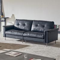 China Modern Luxury 3-Seater Leather Sofa Armrest French Retro Style for Hotel Lobby Villa School Reception Sectional Furniture for sale