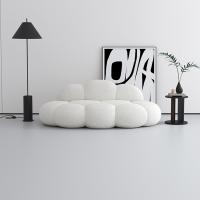 China Nordic Minimalism Living Room Furniture Sofa Set Vacuum Compressed Floor Lounge Couch Black Lamb Boucle Fabric Cloud Sofa for sale