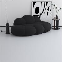 China Nordic Minimalism Living Room Furniture Sofa Set Vacuum Compressed Floor Lounge Couch Black Lamb Boucle Fabric Cloud Sofa for sale