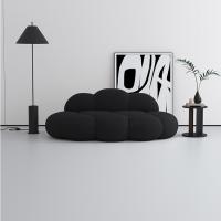 China Nordic Minimalism Living Room Furniture Sofa Set Vacuum Compressed Floor Lounge Couch Black Lamb Boucle Fabric Cloud Sofa for sale