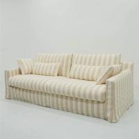 China Home Furniture Wabi Sabi Style 2-Seater Feather Down Sectional Sofa with Linen Fabric for Apartment Villa Use for sale