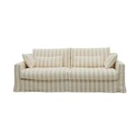 China Home Furniture Wabi Sabi Style 2-Seater Feather Down Sectional Sofa with Linen Fabric for Apartment Villa Use for sale