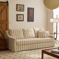 China Home Furniture Wabi Sabi Style 2-Seater Feather Down Sectional Sofa with Linen Fabric for Apartment Villa Use for sale