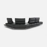 China Italian All-leather Sofa Movable Modern Classic Corner Sofa Back Large Villa Luxury Leather Sofa for sale