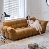 China Lily Sofa Cream Style Modern Minimalist Designer Petal Light French Straight Row Living Room Fabric Sofa for sale