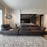 China Italian-Style Minimalist Queen-Size Recliner Sofa Adjustable Headrest Full Genuine Leather 9659 Width Sectional Set Deep Sponge for sale