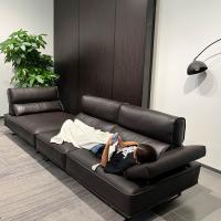 China Italian-Style Minimalist Queen-Size Recliner Sofa Adjustable Headrest Full Genuine Leather 9659 Width Sectional Set Deep Sponge for sale