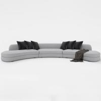 China Nordic Curved Sofa Modular Lounge Furniture Modern Velvet Couch Living Room Sofa Suite Round Sectional Couch for sale