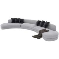 China Nordic Curved Sofa Modular Lounge Furniture Modern Velvet Couch Living Room Sofa Suite Round Sectional Couch for sale