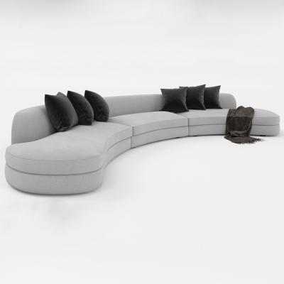 China Nordic Curved Sofa Modular Lounge Furniture Modern Velvet Couch Living Room Sofa Suite Round Sectional Couch for sale