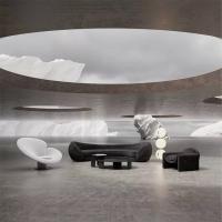 China MOYI Minimalist Fabric Half Moon Shape Sectional Sofa Modern Round Couch Hotel Lobby Circular Sofa Special Shaped Cashmere Sofa for sale