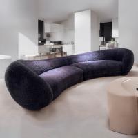 China MOYI Minimalist Fabric Half Moon Shape Sectional Sofa Modern Round Couch Hotel Lobby Circular Sofa Special Shaped Cashmere Sofa for sale