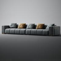 China Home Luxury Italian Modern Design Furniture Sofa Set Luxury Sectional Couch 3 Seater Sofa High Quality Large Leather Wooden Case for sale