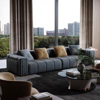 China Home Luxury Italian Modern Design Furniture Sofa Set Luxury Sectional Couch 3 Seater Sofa High Quality Large Leather Wooden Case for sale