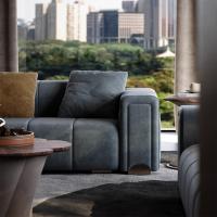 China Home Luxury Italian Modern Design Furniture Sofa Set Luxury Sectional Couch 3 Seater Sofa High Quality Large Leather Wooden Case for sale