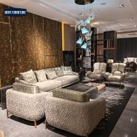 China New Design Microfiber Fabric Leather Sofa Home Furniture House Sofa Set Luxury Living Room With Brass Legs for sale