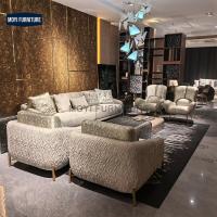China New Design Microfiber Fabric Leather Sofa Home Furniture House Sofa Set Luxury Living Room With Brass Legs for sale