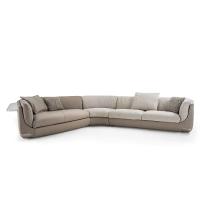 China Italian Luxury Leather Sectional Sofa Couch High-End Manufacturers' Modular L-Shape Tufted Features Hotels Villas Living Room for sale
