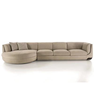 China Italian Luxury Leather Sectional Sofa Couch High-End Manufacturers' Modular L-Shape Tufted Features Hotels Villas Living Room for sale