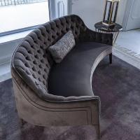China European Nordic Style Semicircle Sofas Upholstery Fabric Blue Velvet Couch Living Room Canape Modern Half Round Circle Sofa for sale