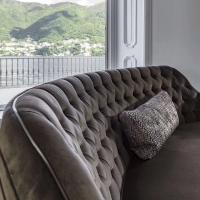 China European Nordic Style Semicircle Sofas Upholstery Fabric Blue Velvet Couch Living Room Canape Modern Half Round Circle Sofa for sale