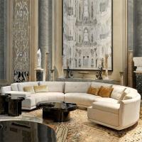 China Latest Popular Modern Designs Living Room Metal Base White Fabric Sofa Velvet Couch Lobby Curved Sofas for sale