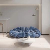 China Italy's Unique Creative Design Three-seat Twist Sofa Light Luxury, Soft Fabric, Casual and Fun Legless Sofa for sale