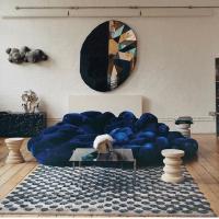 China Italy's Unique Creative Design Three-seat Twist Sofa Light Luxury, Soft Fabric, Casual and Fun Legless Sofa for sale