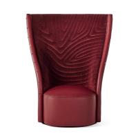 China WISEMAX FURNITURE Modern Living Furniture High Back Leisure Lounge Chair Wing Back Accent Leather Armless Chair for Villa Hotel for sale