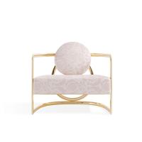 China Luxury Italian Style Living Room Chairs Fabric Velvet Modern Gold Stainless Armchairs Comfortable Home Accent Leisure Hotel for sale