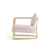 China Luxury Italian Style Living Room Chairs Fabric Velvet Modern Gold Stainless Armchairs Comfortable Home Accent Leisure Hotel for sale