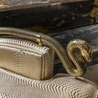 China Professional Factory Italy Snake Leather Light Luxury Golden Snake Armrest Solid Wood Frame Single Relaxing Seat Sofa Chair for sale