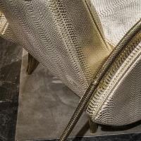 China Professional Factory Italy Snake Leather Light Luxury Golden Snake Armrest Solid Wood Frame Single Relaxing Seat Sofa Chair for sale