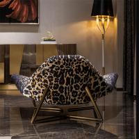 China New Arrival Living Room Relax Chairs Modern Luxury Leopard Print Fabric Accent Lounge Chairs for sale