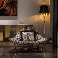 China New Arrival Living Room Relax Chairs Modern Luxury Leopard Print Fabric Accent Lounge Chairs for sale